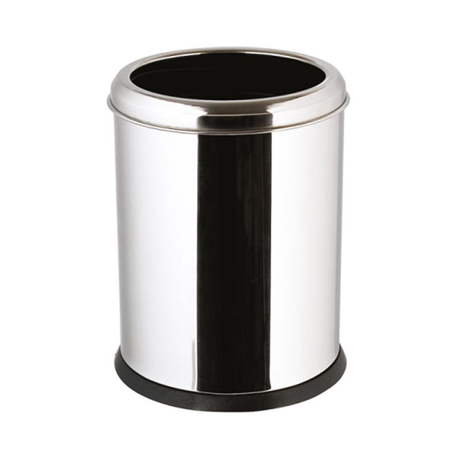 Lyra - 12 lt Çemberli Çöp Kovası - Parlak Paslanmaz Çelik